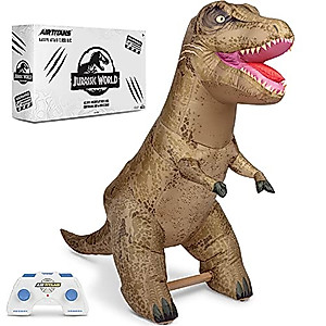 AIRTITANS Jurassic World Inflatable T Rex RC – Massive Attack Air Titans Dinosaur - Over 6 Feet Long - Turns & Spins - Stomps & Roars!