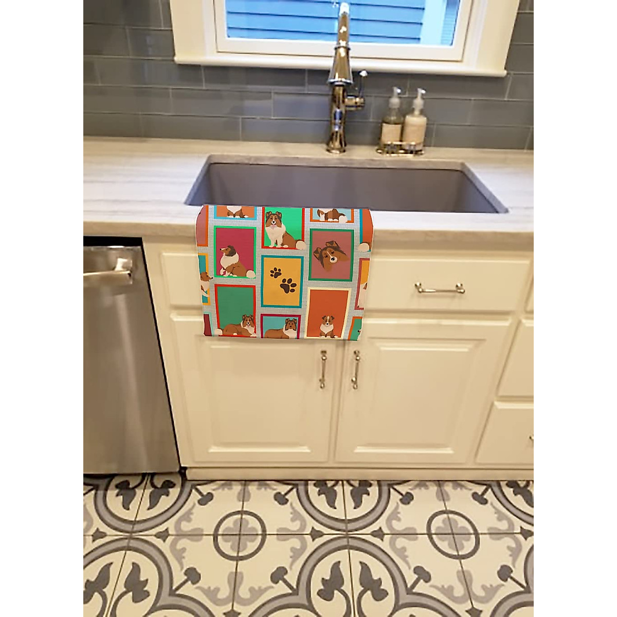 Caroline's Treasures MLM1121KTWL Lots of Sheltie Kitchen Towel Dish Cloths Guest Hand Towel Decorative Bathroom Towel for Face,Tea, Dishcloth, Kitchen and Bath