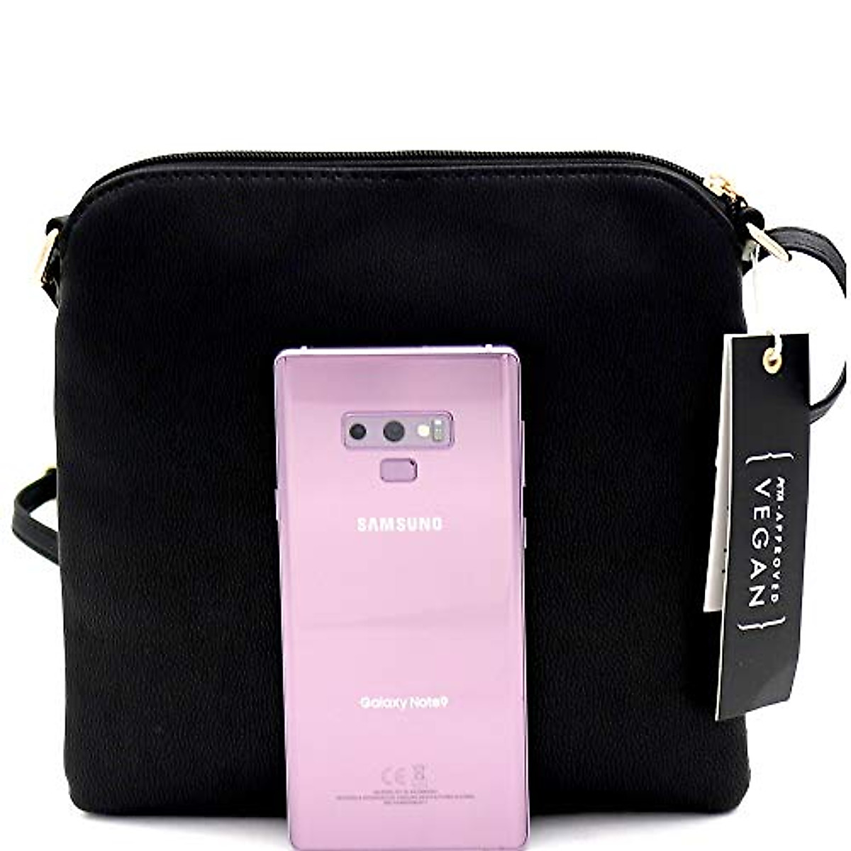 Trendeology Leopard Print Vegan Leather Tassel Accent Multi Pocket Small Medium Crossbody (1Leopard Print Pocket - Red)