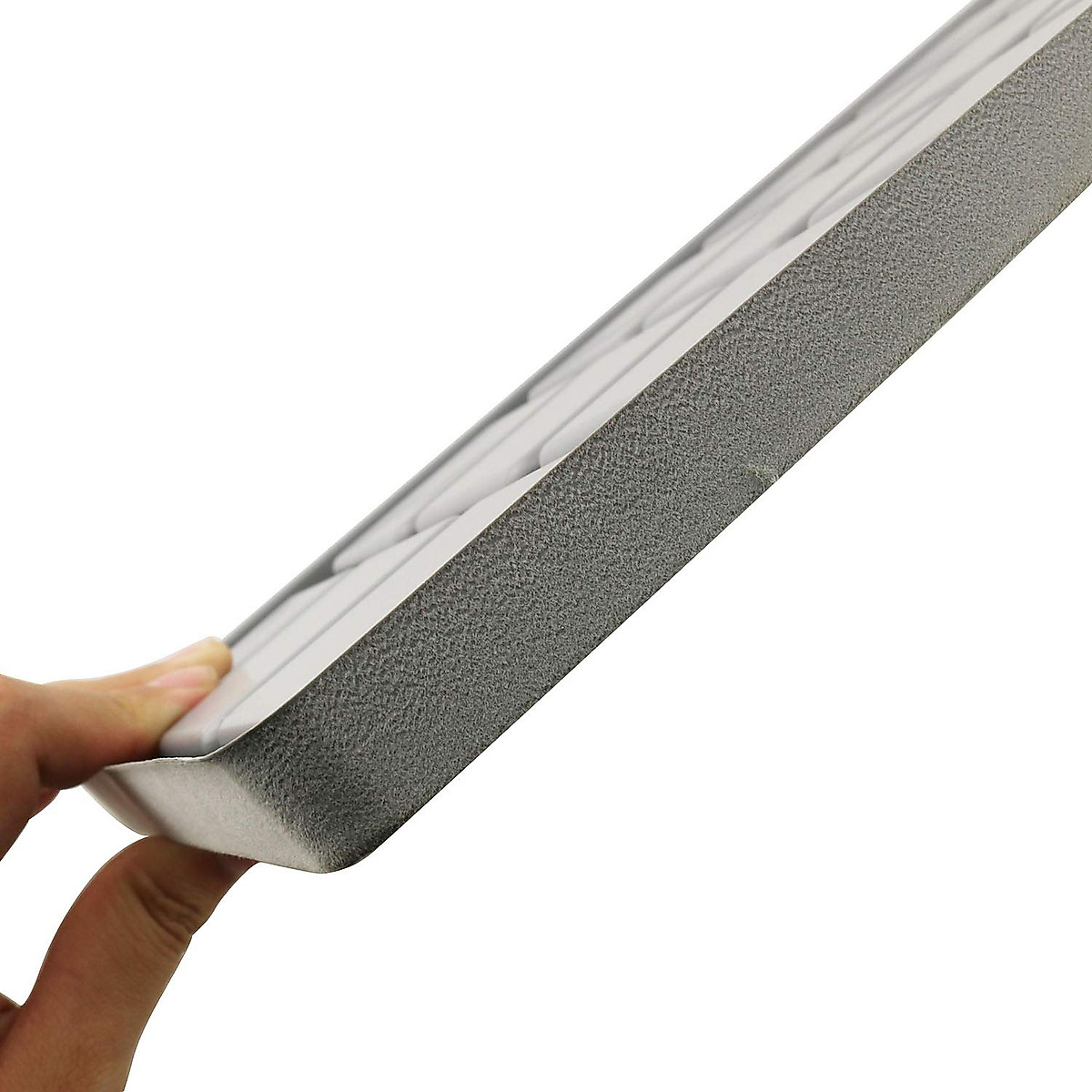 Tegg Bead Box 18 Grids Gray Flocked Bead Beading Jewelry Organizer Tray Container Storage for Bracelet Jewelry Making Design DIY Craft Panel