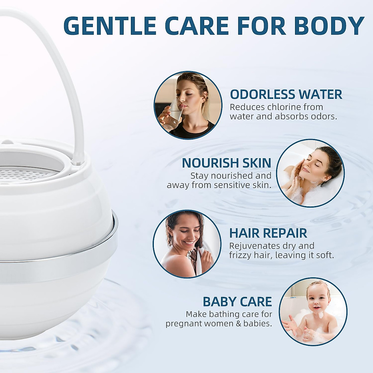 Bath Ball Filter, Bath Ball Water Filter, Bathtub Water Filter, Bath Ball Bathtub Water Filter for Tub Faucet - BPA Free - White