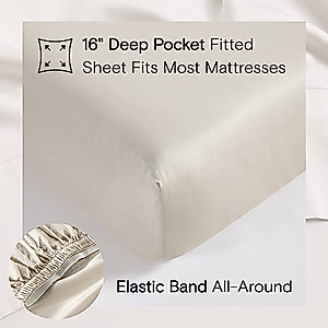 DOZ by SIJO 100% Organic Bamboo Sheet Set, Buttery Soft, Cooling for Hot Sleepers, Silky Breathable, Oeko-TEX, High GSM, 16" Deep Pockets - 3pc - 2 Pillowcases 1 Fitted Sheet (Fog, Queen)
