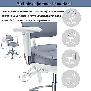 HYDTGZ Dental Chair Dentist Doctor's Stool PU Leather Dental Assistant Chair Adjustable Mobile Chair for Clinics, Dental Offices, Labs, Drawing Chair,A4