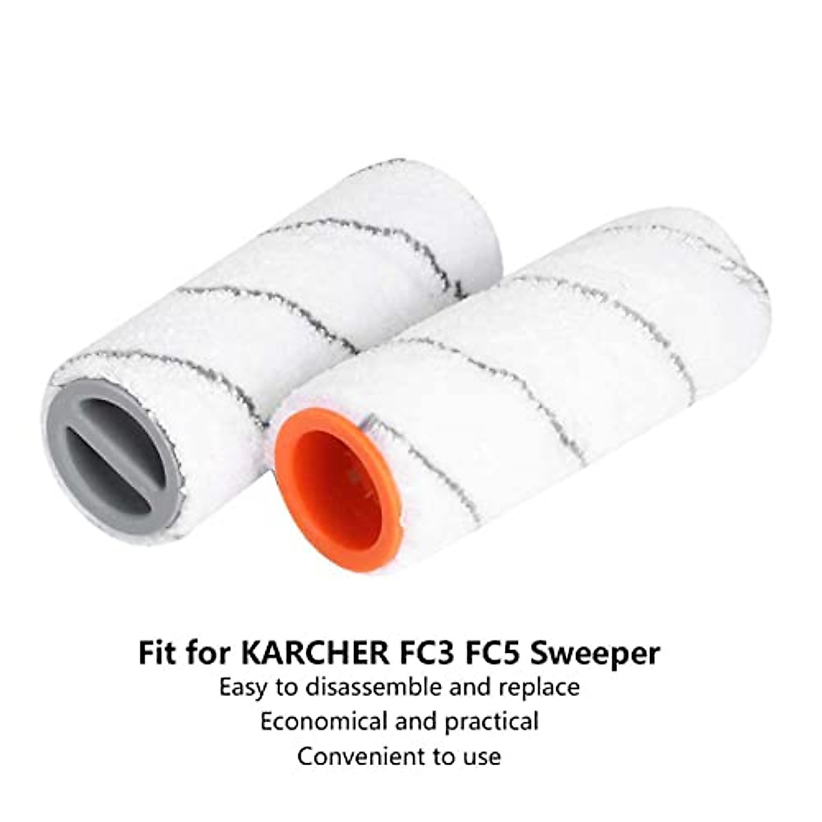 Roller Brush Replacement Accessories Fit for KARCHER FC3 FC5,Vacuum Floor Sweeper Cleaner Household Accessories,2Pcs,Durable,Easy to Install and Use