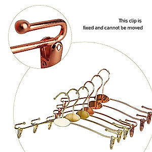 Loghot 10PCS Metal Underwear Rack Durable Bra Pants Clothes Hangers Hook with Non Slip Clips for Lingerie Shop Display (Rose Gold)