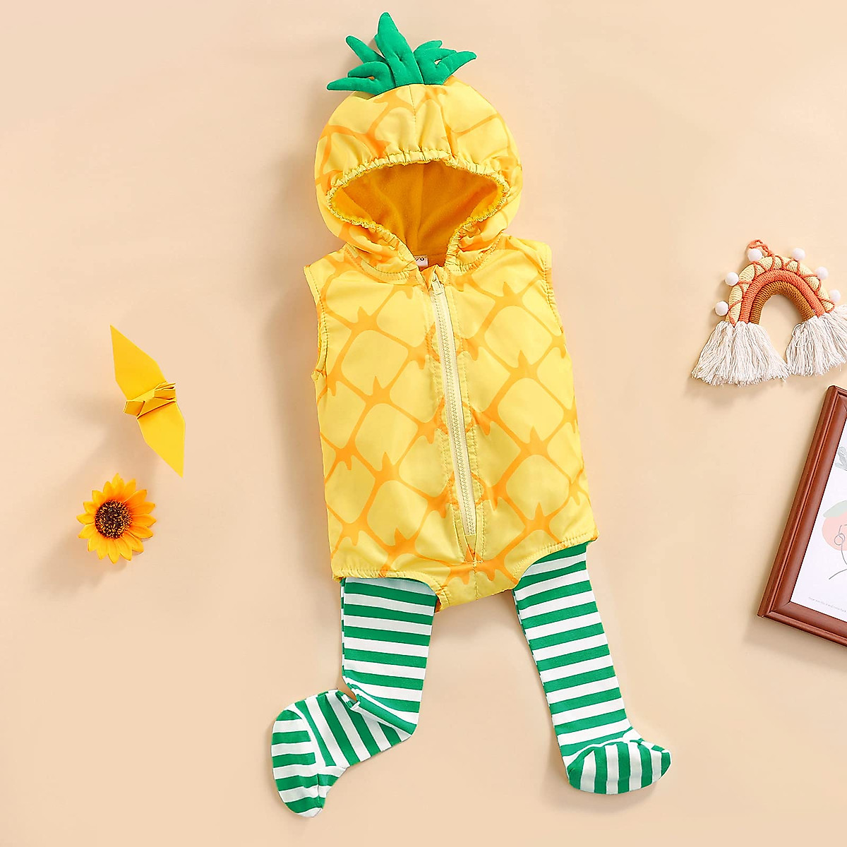 NANYKNIGHTY Baby Girls Boys Animal Cosplay Outfit Avocado Romper Short Halloween Costume Hoodie Winter Jumpsuit