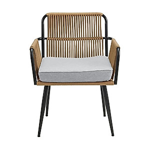 Alburgh All-Weather Outdoor Rope Armchairs with Light Gray Cushion for Modern Patio Furniture, Set of Two, Weather-resistant & Weatherproof for Indoor/Outdoor, Patio, Backyard, Deck