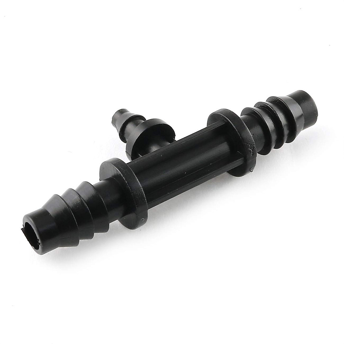 E-outstanding Tee Barbed Connector 10PCS Black 3/8 Inch to 1/4 Inch Greenhouse Drip Irrigation Water Splitter for 4 mm Drip Hose