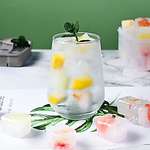 Ice Cube Tray with Lid and Bin, ROTTAY Ice Trays for Freezer, Easy-release 48 Small Nugget Silicone Ice maker with Ice Bucket, Ice Cube Storage Container Set for Chilled Drink, Cocktail,Gray…