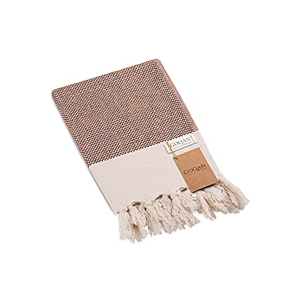 Goqan by realgrandbazaar Elis Turkish Hand Towels Set of 2 - 0 Cotton, Pre Washed, Quick Dry, Soft 20x40' Hand Towel for Bathroom Clearance, Kitchen Towels, Tea Towels, Washcloths (Orange)