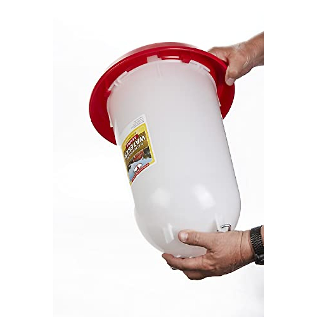 Plastic Poultry Drinker (3 Gallon) - Little Giant - Heavy Duty Plastic Gravity Fed Water Container Jar (Red) (Item No. 7906)