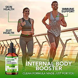 Super Natural Goods Chlorophyll Liquid Drops - Chlorophyll Drops for Immune Support, Morning Energy Boost, Body Odor, Acne, Digestion Support, & Fast Detox - Natural & Vegan