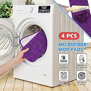 Spray Mops for Floor Cleaning Microfiber Floor Mop for Hardwood Floors Wet Dust Mop Flat Mop Floor Cleaner Mop with 4 Washable Pads 440 Ml Refillable Bottle for Wood Floor Tile Laminate Vinyl Kitchen