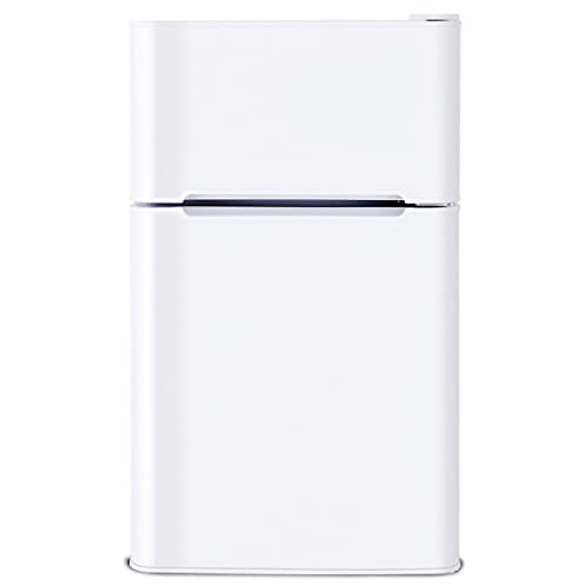 LHONE 2-Door Compact Refrigerator, 3.2 cu ft.Mini Fridge with Freezer,Freezer Compact Small Fridge with Refrigerators Thermostat,Removable Glass Shelves,Low Noise,Stainless Steel (White)