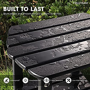 FRUITEAM Adirondack Table Outdoor Side Table, 2-Tier Water-Resistant End Table Modern Plant Table, Easy Maintenance Poly Lumber Patio Table, Indoor Outdoor Companion for Sofa, Garden, Patio, Pool
