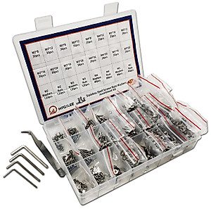 1200 PCS Nuts and Bolts Assortment Kit, Metric M2 M3 M4 M5 Machine Screws, Stainless Steel 304 Hex Socket Head Cap Bolts and Nuts Kit.