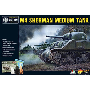 Bolt Action M4 Sherman Medium Tank 1:56 WWII Military Wargaming Plastic Model Kit