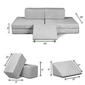 Figgy Modular Play Couch for Kids – Waterproof & Oeko-TEX Certified | Made in USA with Hook and Loop Connectors | Sensory Toy | Montessori Toy | Kid's Sofa & Indoor Climbing Playset