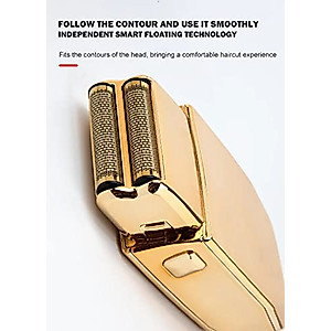 BR Barbers Hair Clippers Gold for Men Full Metal Cordless Close Cutting T-Blade Trimmer with LED Display Professional Barbershop Barber Clipper Set Shaver Trimmer Razor Kit