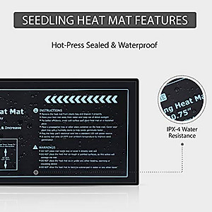 VIVOHOME 20W Waterproof Seedling Heat Mat for Seed Starting Propagation and Increase Germination Success 10 Inch x 20.75 Inch MET Safety Standard Certified