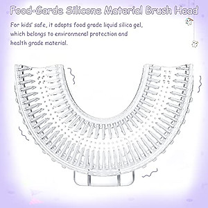 Cunhill 2 Pieces Kids U Shaped Toothbrush 360 Degrees Toddler Toothbrush Soft Silicone Brush Head Tooth Brush U Type Toothbrush for Toddlers Ages 2-6 (Classic Style,2-6 Years)