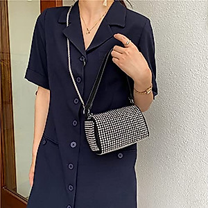 TANOSII Rhinestones Evening Bag Crystals Clutch Women's Handbag Bling Bling Purse Party Crossbody Bag White