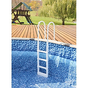 Main Access ProSeries in-Pool Deck Ladder for 48-54 Inch Above Ground Swimming Pools, White