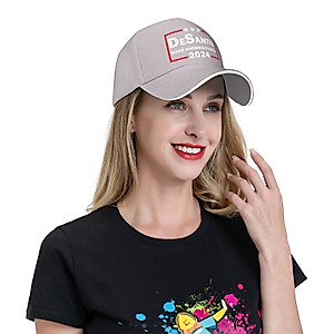 KATAKU Ron Desantis 2024 Make America Florida Baseball Cap Men Women Plain Adjustable Twill Low Profile Hat Gray