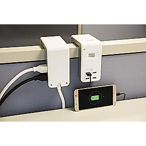 APC Desk Mount Power Station PE6U4W, U-Shaped Surge Protector with USB Ports (4), Desk Clamp, 6 Outlet, 1080 Joules