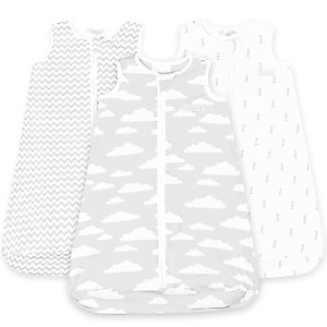 Baby Sleeping Bag Sack – Infant Sleeping Bags - Pure Cotton Wearable Blanket Baby Sleep Bag – Unisex Zip Up Baby Bag for Boys and Girls (Grey Clouds, 6-12 Months)