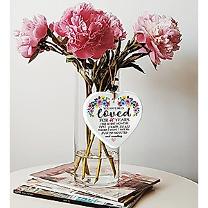 40th Birthday Gifts Ceramics Heart Plaque for Women Gift Idea for Fortieth 40th Birthday Anniversary Presents Ideas for Women Turning 40