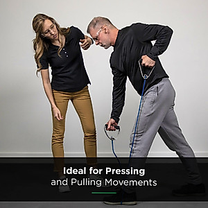 THERABAND Resistance Tubes, Professional Latex Elastic Tubing with Soft Handles, Exercise, Physical Therapy, Lower Pilates, At-Home Workouts, & Rehab, 48 Inch, Blue, Extra Heavy, Intermediate Level 2