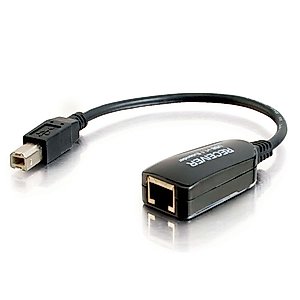 Legrand - C2G USB Extender Dongle, USB Superbooster Signal Extender, RJ45 to USB Receiver Signal Booster, Black, 1 Count, C2G 29353