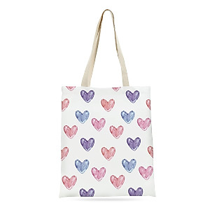 zcyxuuw Tote Bag, Tote Bag for, Tote Bag Aesthetic, Tote Bag for Women, s, Teacher, Waterproof Reusable Grocery Bags Shopping Beach Bag, Love Heart Print Gift for Anniversary Birthday