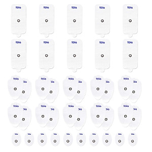 Premium Quality TENS Electrodes, 40 Pack Assortment with Small, Large and XL TENS Replacement Electrode Pads for TENS Units, Discount TENS Brand (Deluxe, 40 Pack)