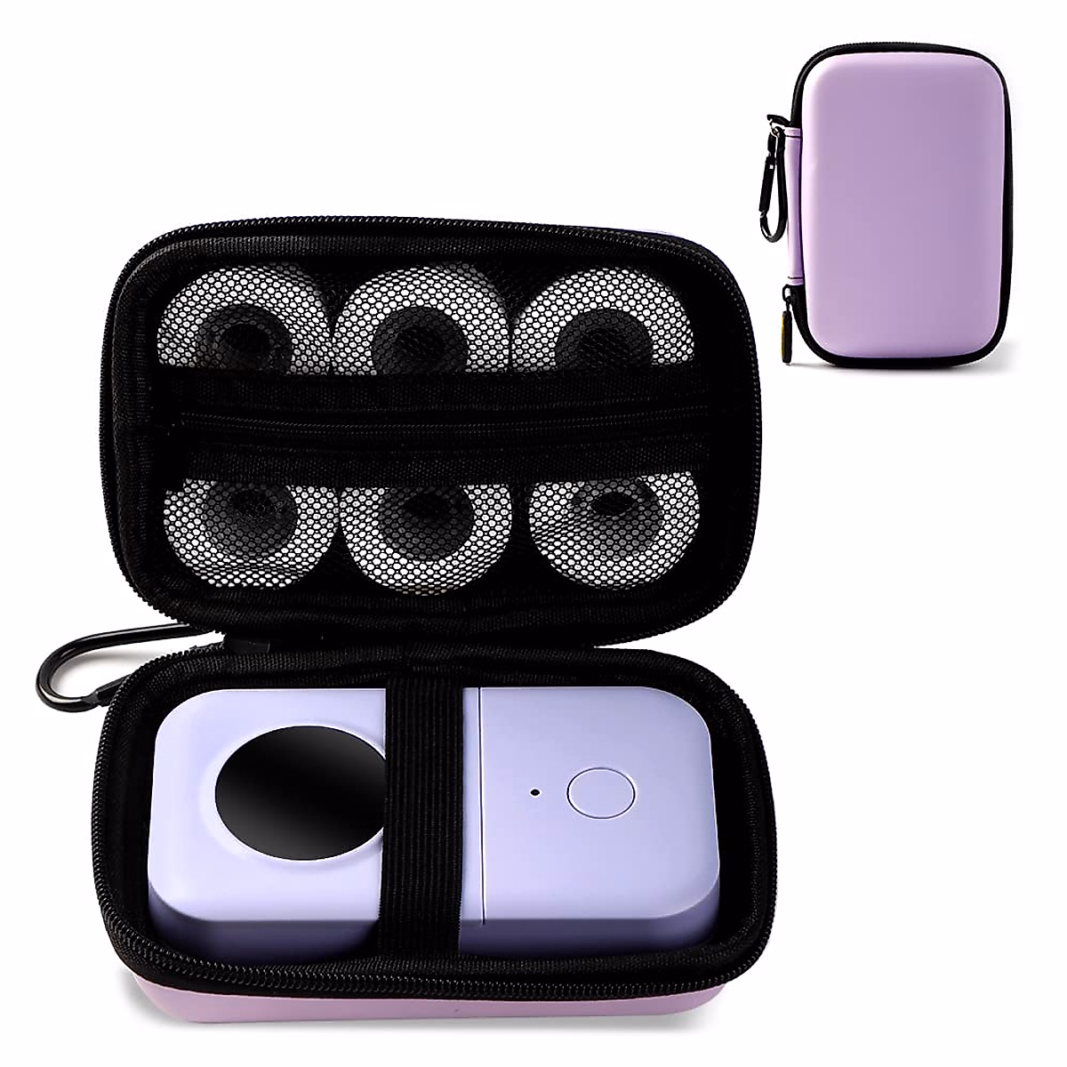 Phomemo D30 Label Maker Machine with case and 1 roll Label Tape, Portable Bluetooth Label Printer, Small Smart Phone Handheld Sticker Mini Labeler Multiple Templates Font Icon Easy to Use