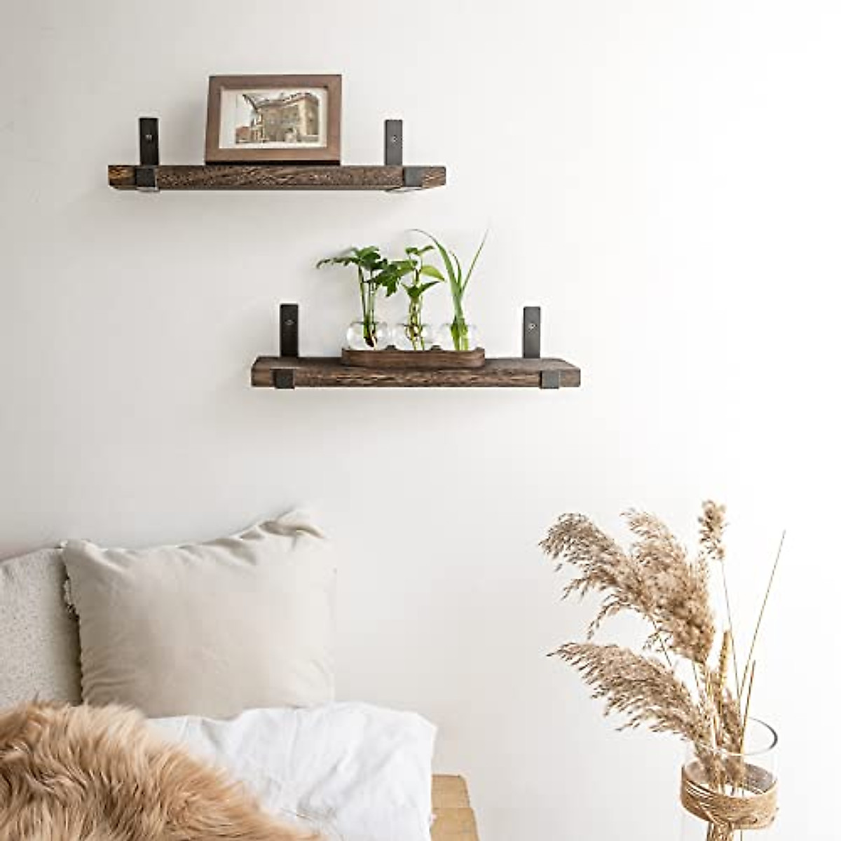 Mkono Desktop Plant Propagation Station Glass Planter Terrarium with Wooden Tray Bulb Flower Vase Perfect for Propagating Hydroponic Plants Home Office Decor Plant Lover Gift Idea