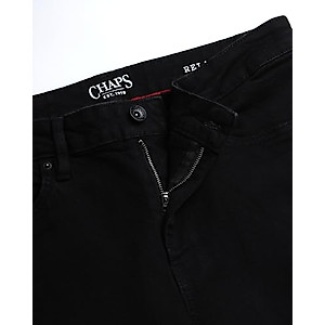 Chaps Men's Relaxed Fit Jeans - Straight Leg Stretch Comfort Denim Jeans for Men, Size 38W x 30L, Black Rinse