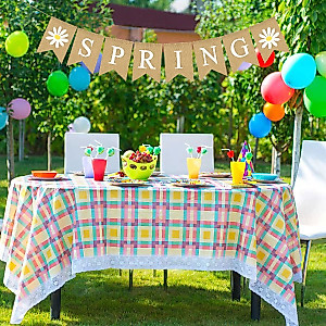 Jute Burlap Daisy Spring Banner Daisy Themed Spring Party Kitchen Mantle Fireplace Decoration