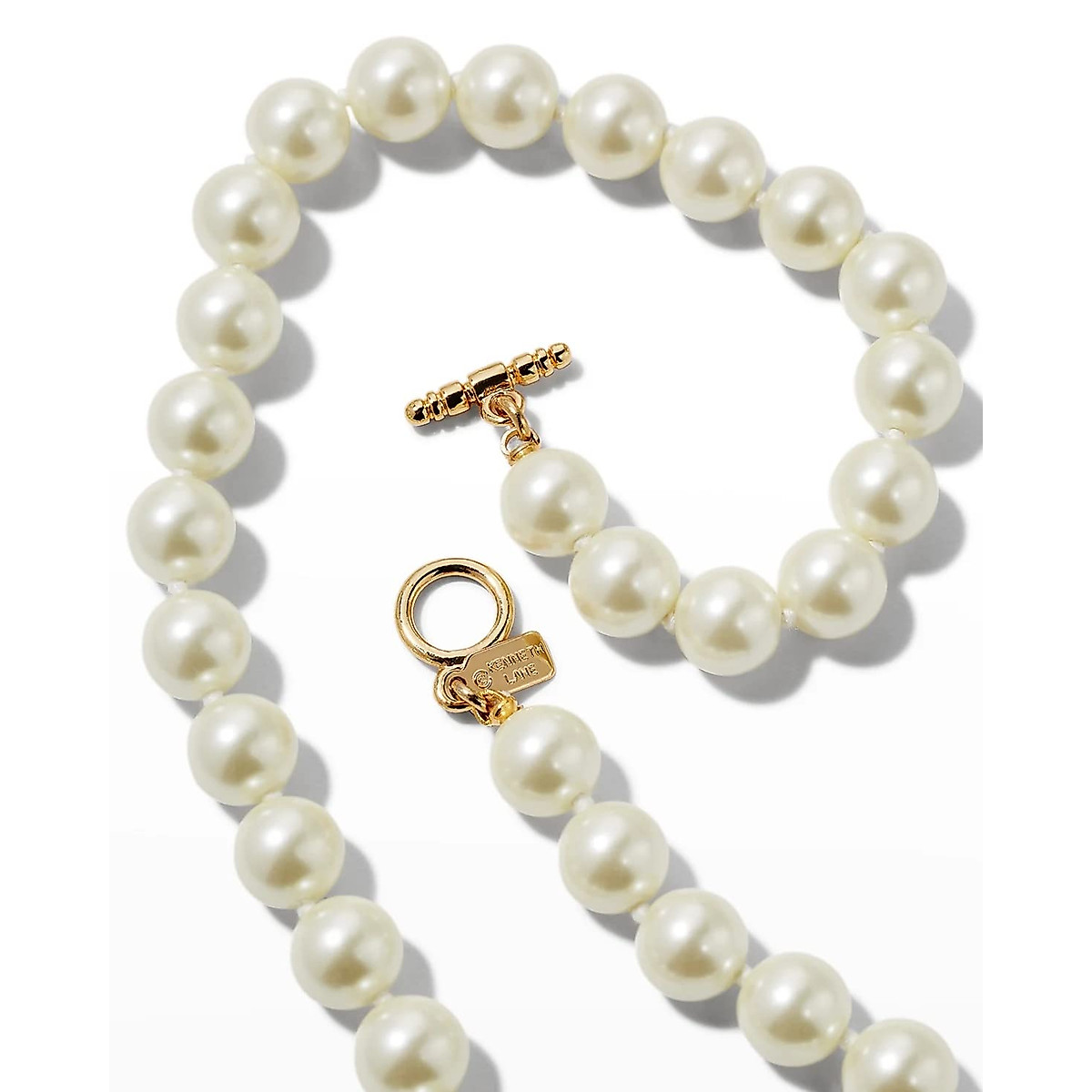 Kenneth Jay Lane 14mm Pearl Strand Necklaces (18", White)