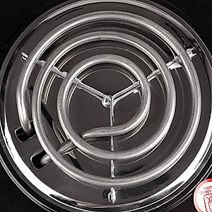 Electric Double Coil Burner, 2000W Electric Hot Burner Portable Stainless Steel Electric Stove with Dual 5 Level Temperature Control, for Home Dorm Office Camping Cooking (Double Coil Burner)