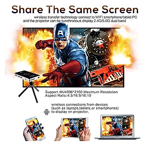 C6 Mini Projector DLP Portable Movies 4K 1080P Outdoor Smart Home Theater Playback (Color : 2G32G) (2G16G )