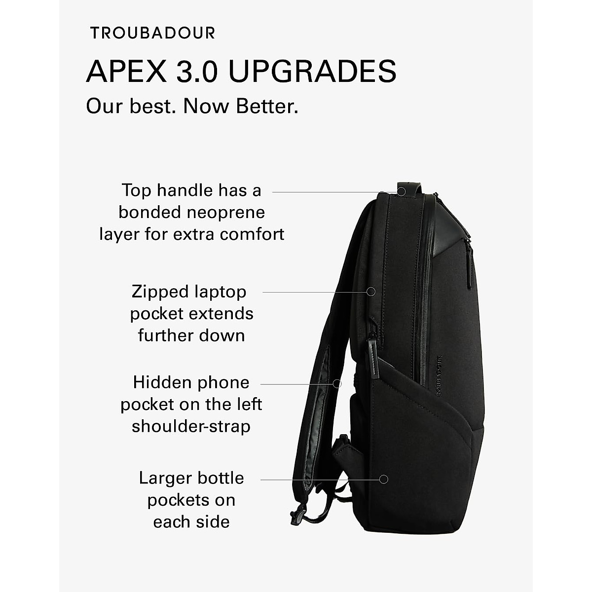 Troubadour Apex 17" Laptop Backpack - Waterproof, Lightweight, Spacious - Made From Recycled Materials