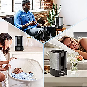 Lasko SB100 SlumberBreeze 2-in-1 Small Table Fan and White Noise Machine for Better Sleep in the Bedroom and Focus in the Home Office, Black