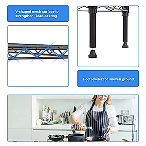 5 Tier Wire Shelving Unit Metal Storage Shelves Heavy Duty Metal Shelf Organizer Layer NSF Certification Commercial Grade Utility Rack for Bathroom Office Kitchen Garage Restaurant (14"Dx24"Wx60"H)