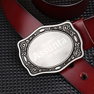 Sinseike Personalized Western Cowboy Name Belt Buckle for Men (classic)