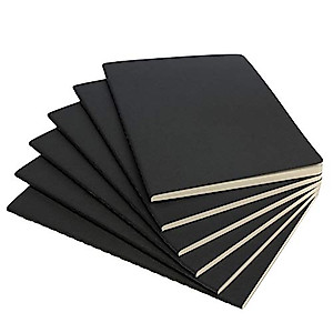 Simply Genius A5 Notebooks for Work, Travel, Business, School & More - College Ruled Notebook - Softcover Journals for Women & Men - Lined Note Books with 92 pages, 5.5" x 8.3" (Black, 6 pack)