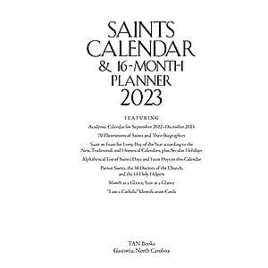 2023 Saints Calendar & 16 Month Daily Planner Spiral Bound