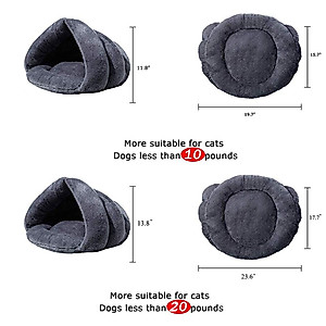 Beskie Pet Tent Cave Bed for Small Medium Cats Dogs Pets Sleeping Bag Thick Fleece Warm Slipper Dog Bed Cuddler Burrow House Hole Igloo Nest Cozy Triangle Bed for Cat Puppy