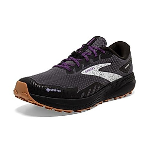 Brooks Women’s Divide 4 GTX Waterproof Trail Running Shoe - Black/Blackened Pearl/Purple - 9 Medium
